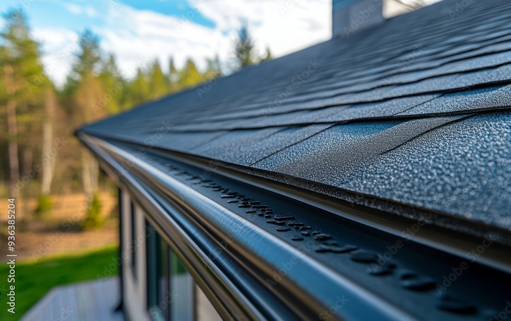 Rooftop Reinforcement: Worker Installs New Roof Ensuring Weather ...