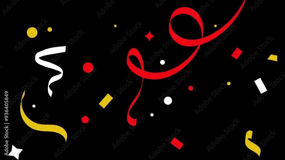 Confetti for Party Celebration, Stock Overlay 4k Animation Video, 3D ...