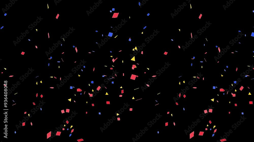 Confetti for Party Celebration, Stock Overlay 4k Animation Video, 3D ...