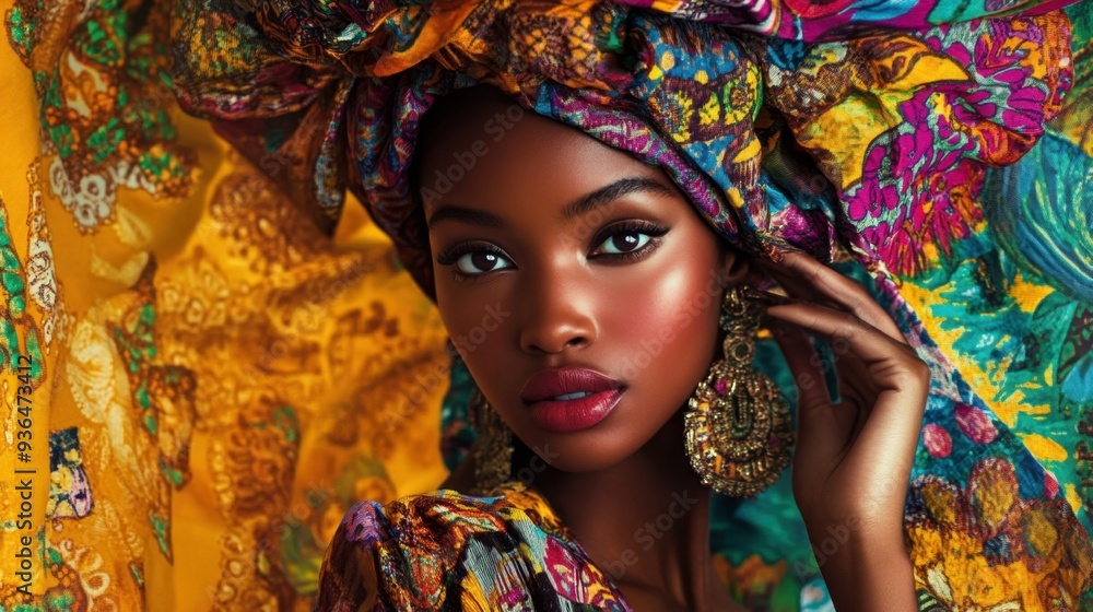 Global fashion fusion in portrait cultural diversity vibrant patterns ...