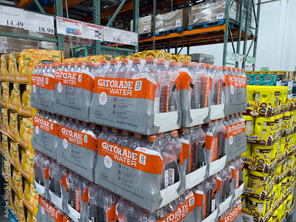 Pallets of cases of Bottles of Gatorade brand unflavored alkaline ...