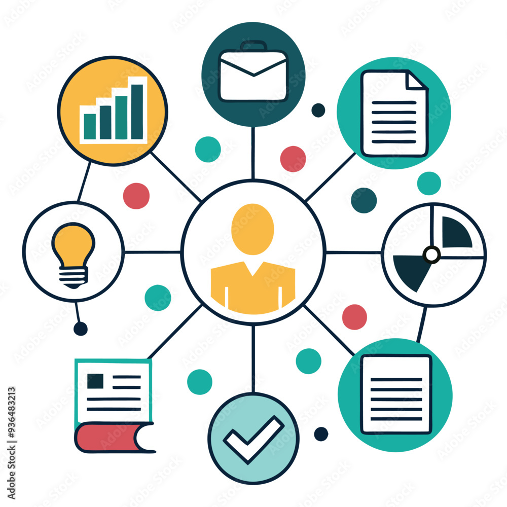 High-Quality Simple Icon of Human Character with Data, Charts, and ...