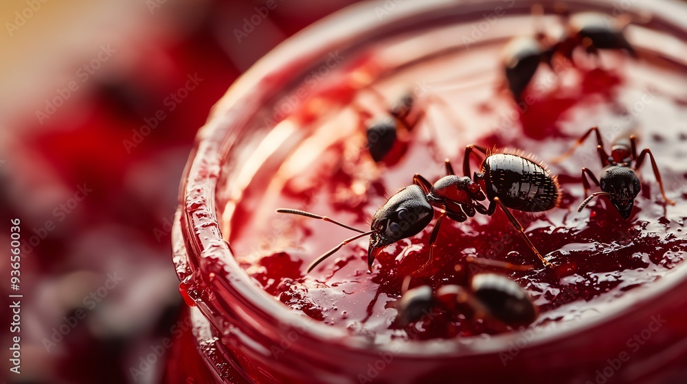 Ants inside a jar of jam, with sticky trails visible Food Spoilage ...