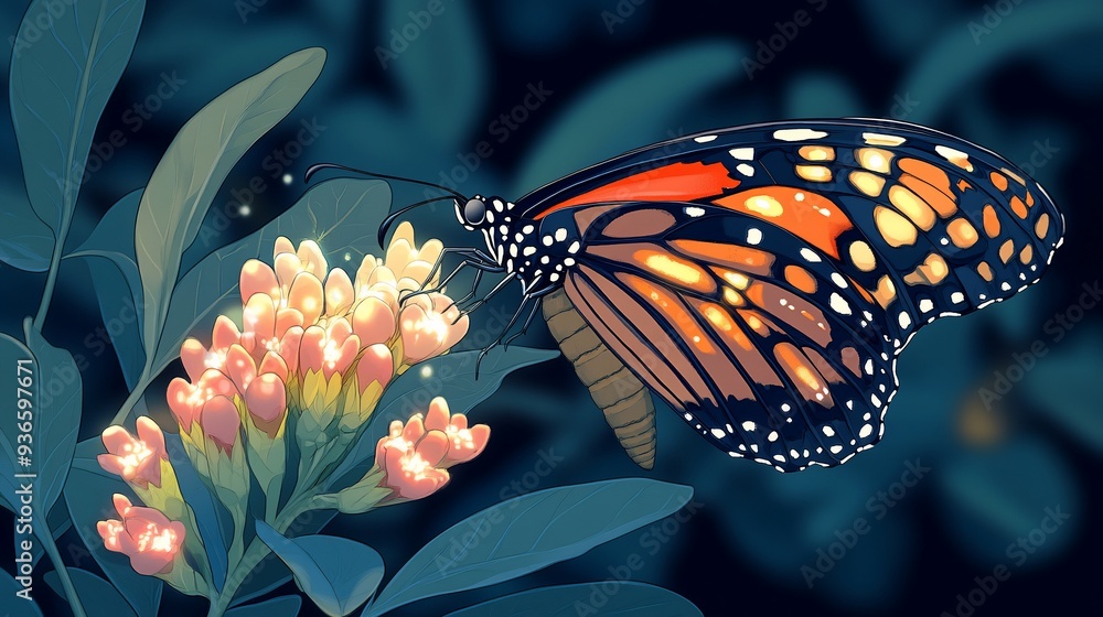 Detailed illustration of butterfly emerging chrysalis symbolizing ...