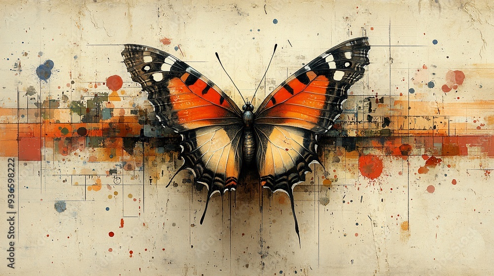 Detailed illustration of butterfly emerging chrysalis symbolizing ...