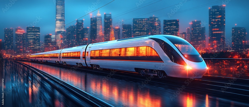 Detailed infographic of futuristic maglev train system visualizing how ...