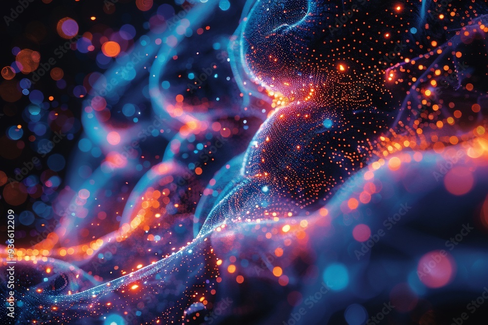 Detailed visualization of brain neural pathway light up they connect ...