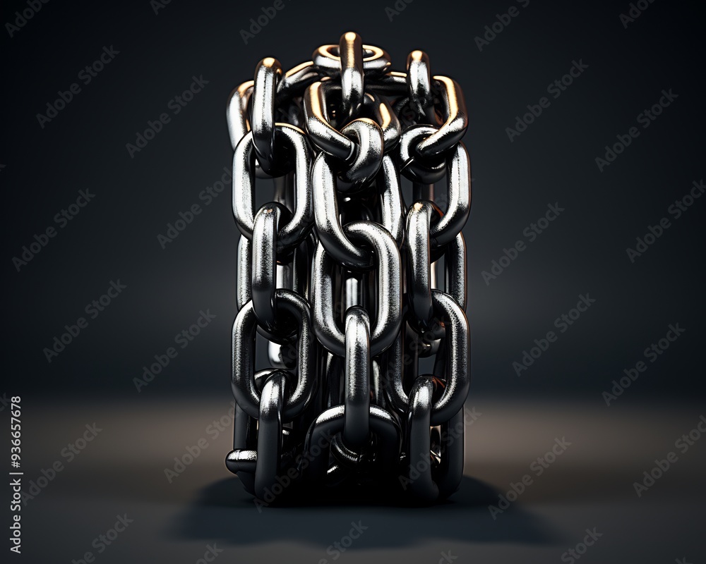 Vector illustration of a single unbreakable chain link symbolizing ...