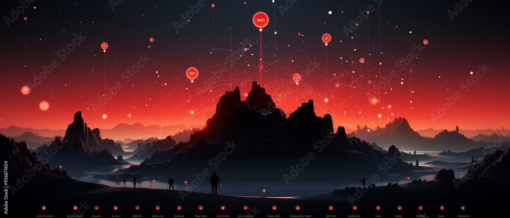Visualization of a map with uncharted territories where each point ...