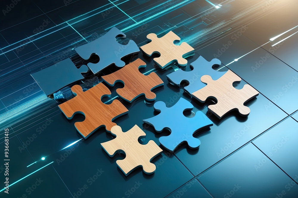 Visionary Representation of Amalgamation: Combined Puzzle Fragments on ...