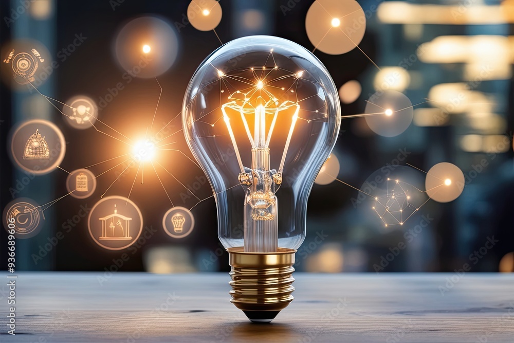 Innovative Light Bulb Representing Revolutionary Ideas and Smart ...