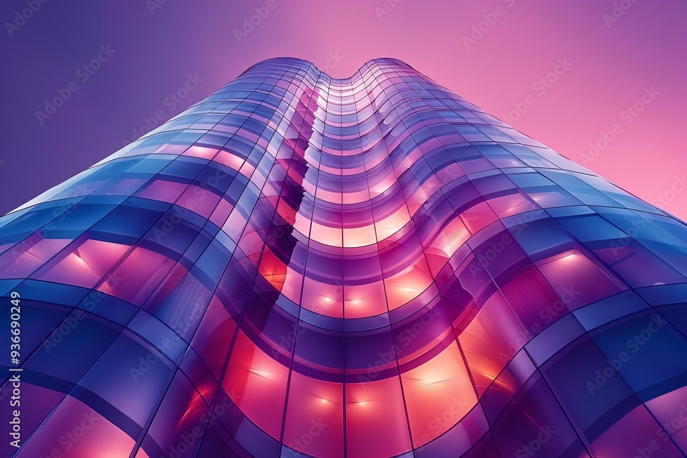 Abstract vector design of skyscraper bend twist reach into sky each ...