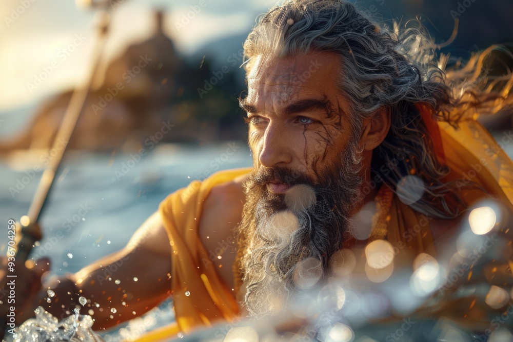 Sea ruler: Poseidon, Neptune the greek god governing the oceans and ...