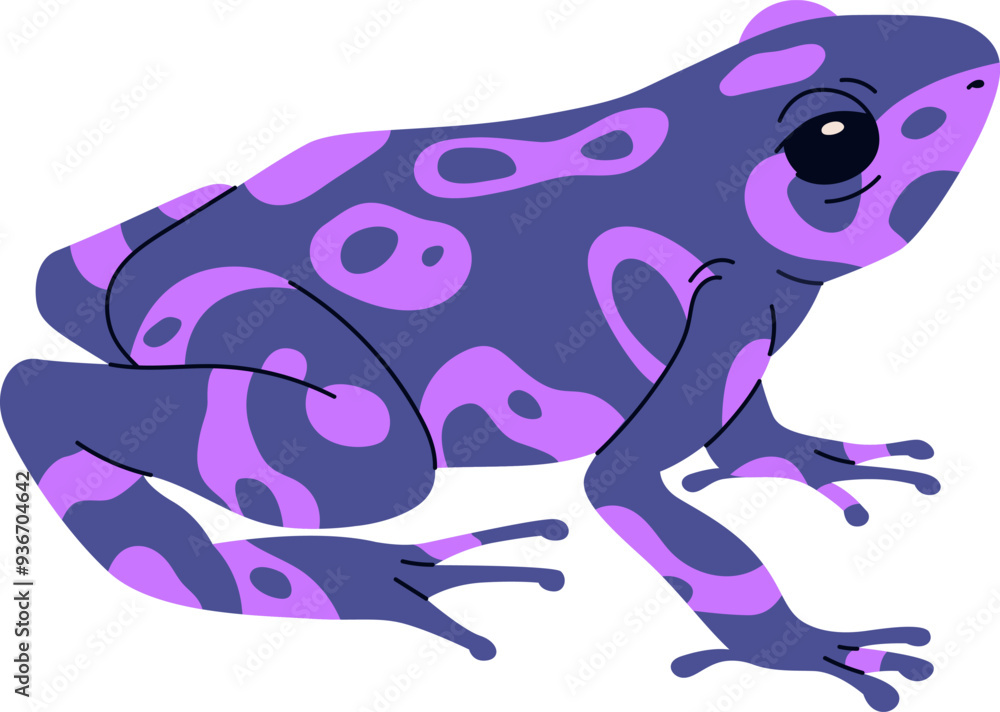 Poison dart frog of purple color. Exotic amphibian reptile. Tropical ...