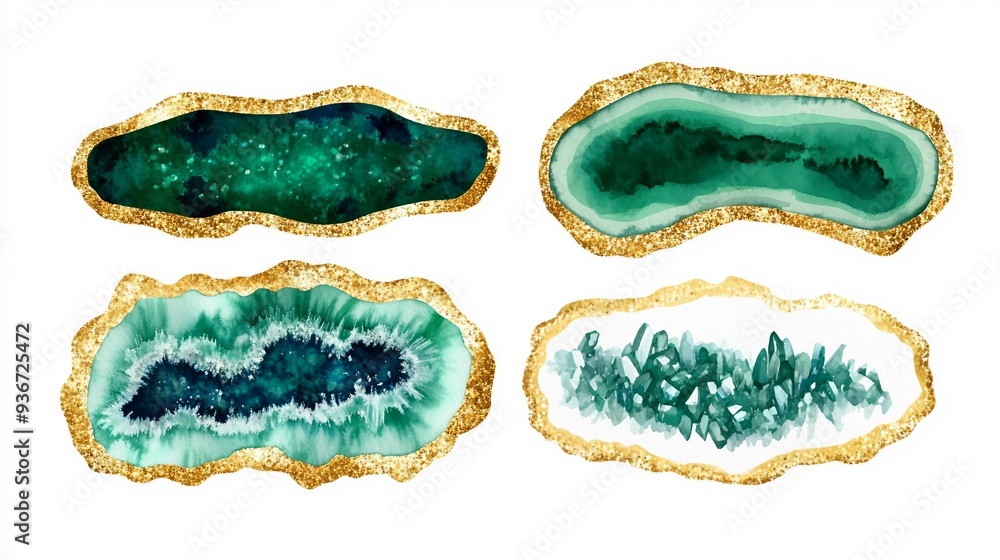 Jade Crystal Geode Green Frames with Sparkling Gems for Trendy ...