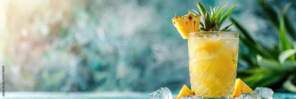 Revitalizing Pineapple Drink Featuring Yellow Pineapple Juice Ice Cubes ...