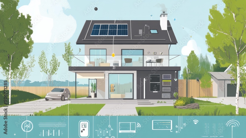 A digital interface for managing home energy consumption, showing real ...