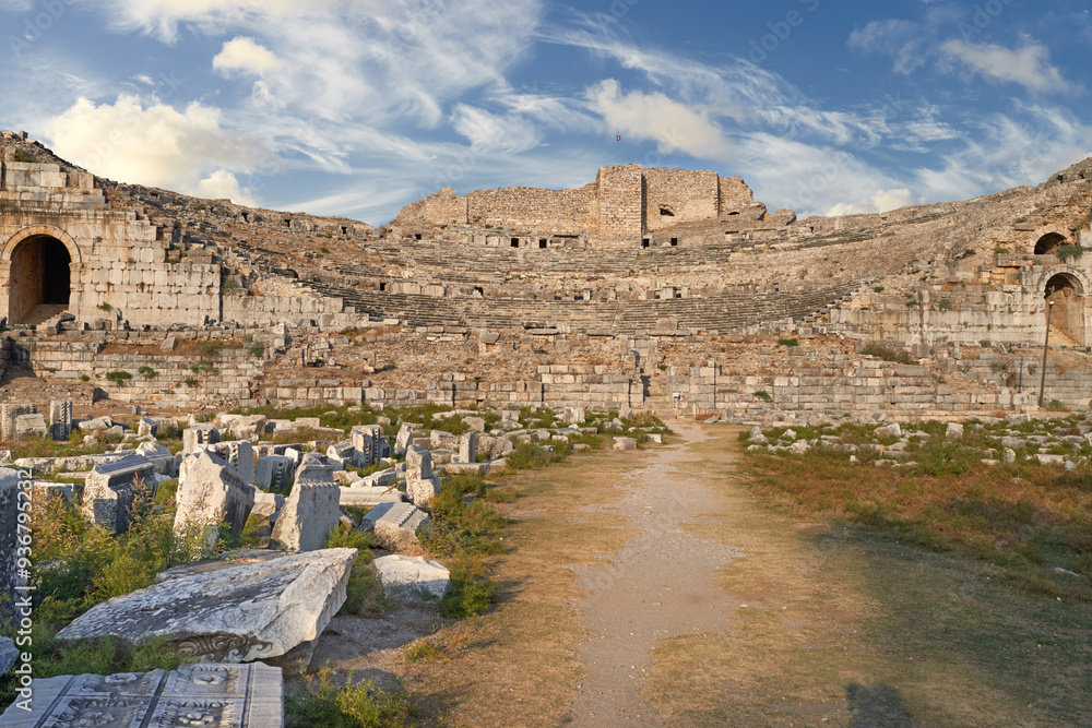 Miletus, city theater and marble ruins for travel, history and ancient ...
