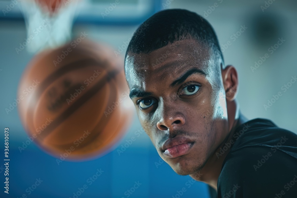 Intense Basketball Player in Paris Olympic Training - A focused athlete ...