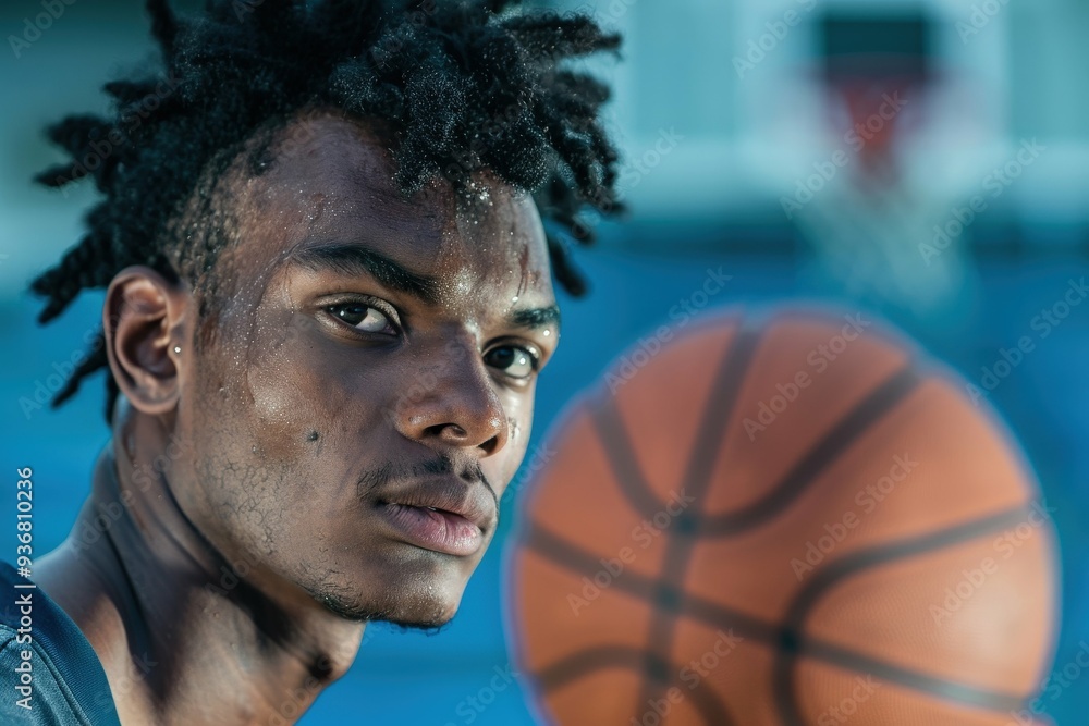 Intense Basketball Player in Paris Olympic Training - A focused athlete ...