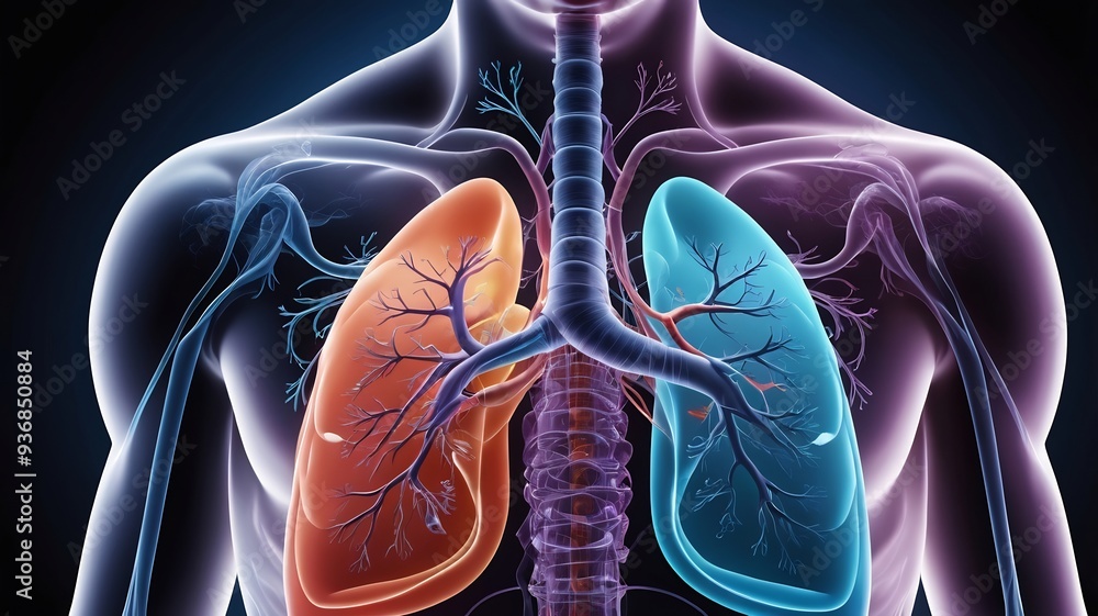 Stylized Dynamic Illustration of the Lymphatic System Featuring Vibrant ...