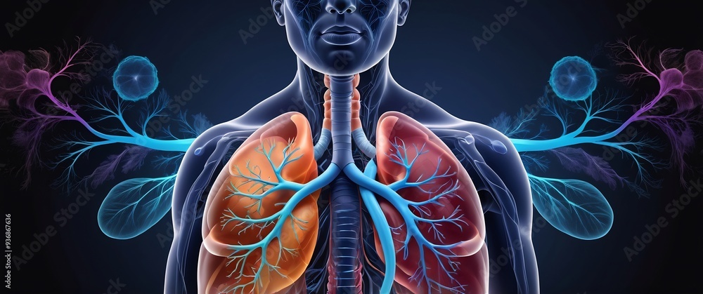 Stylized Dynamic Illustration of the Lymphatic System Featuring Vibrant ...