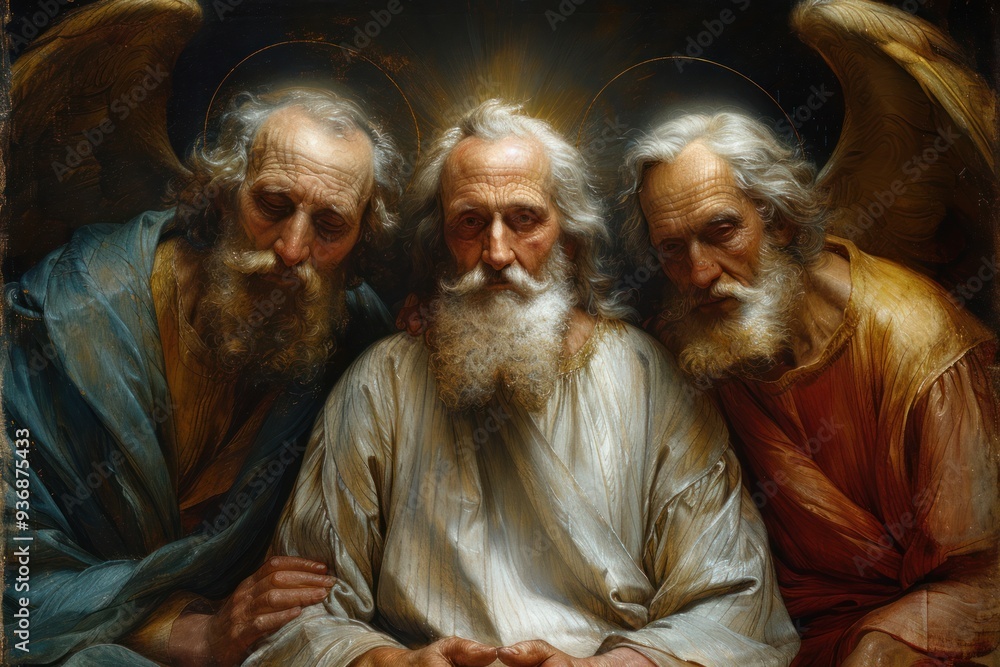 Foto de Sacred representation: icon depicting holy trinity, featuring ...