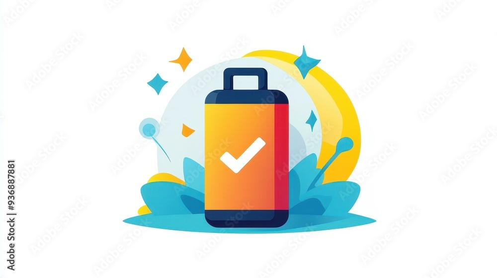 This vibrant battery icon brings a fun flair to your digital apps ...