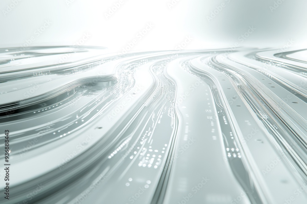 Futuristic highway with glowing lanes representing the speed and ...