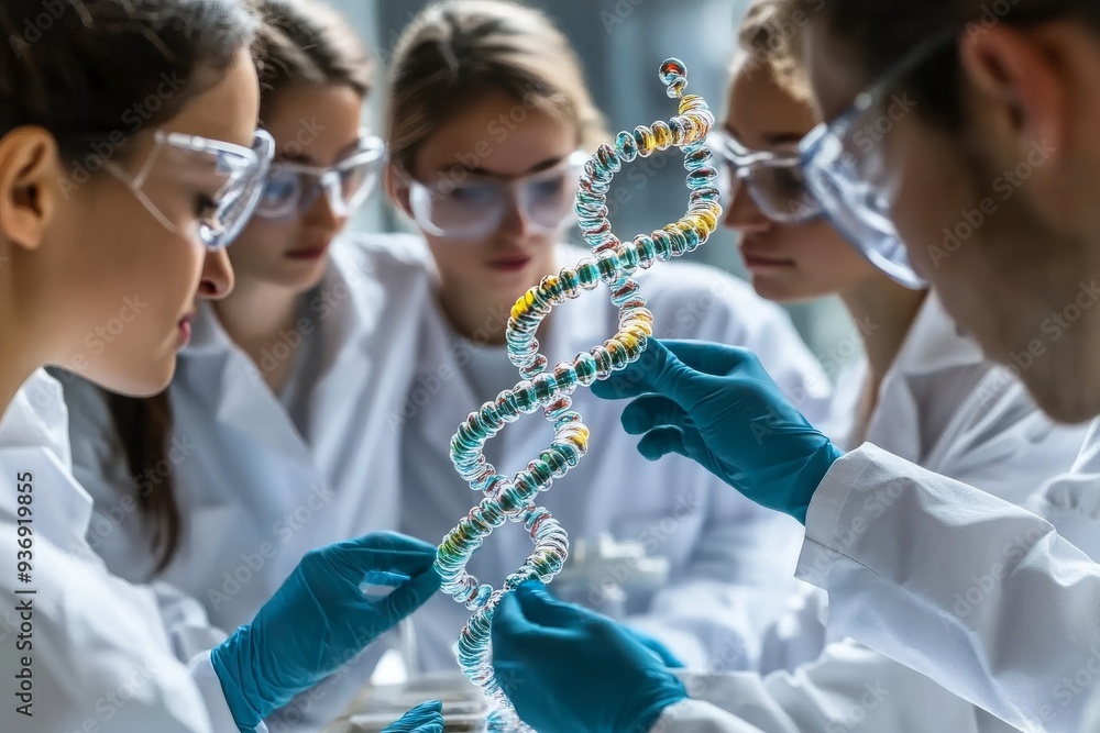 Scientists Conducting DNA Research in a High Tech Laboratory ...