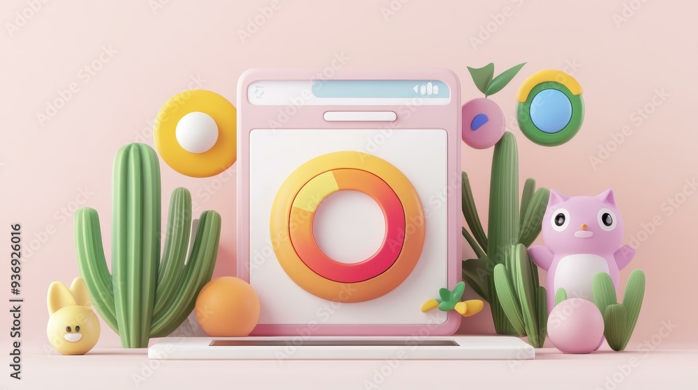 Explore vibrant 3D flat illustrations of browser settings to enhance ...