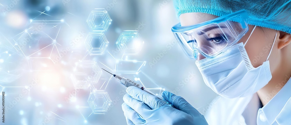 Closeup of a dermatologist using advanced tools to apply a cosmetic ...