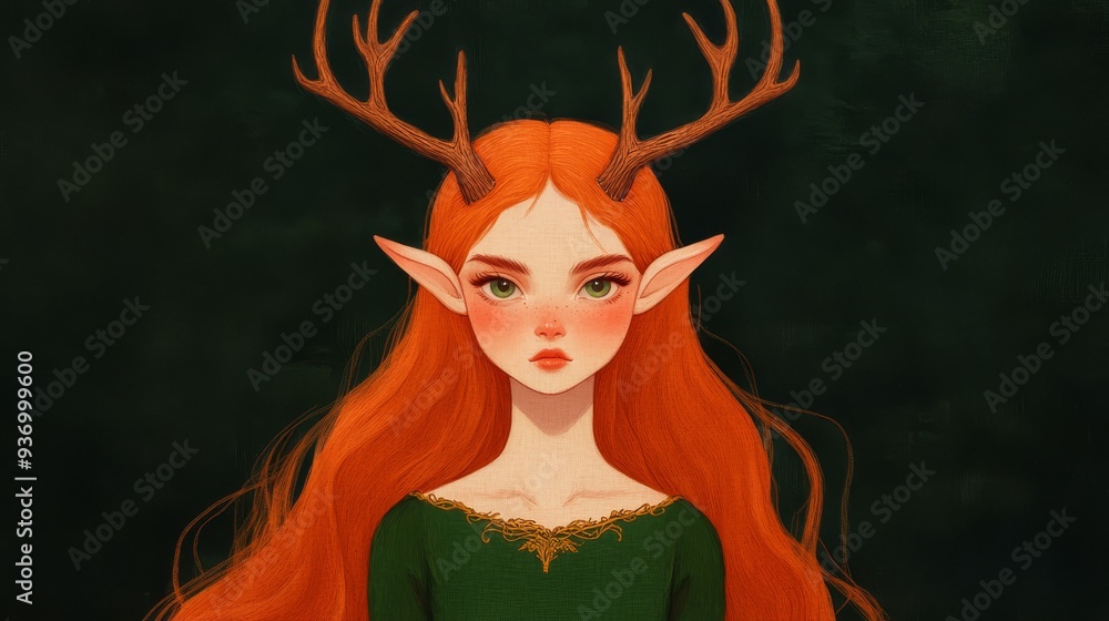 A very beautiful elf girlwearing a beautiful dressA very beautiful elf ...