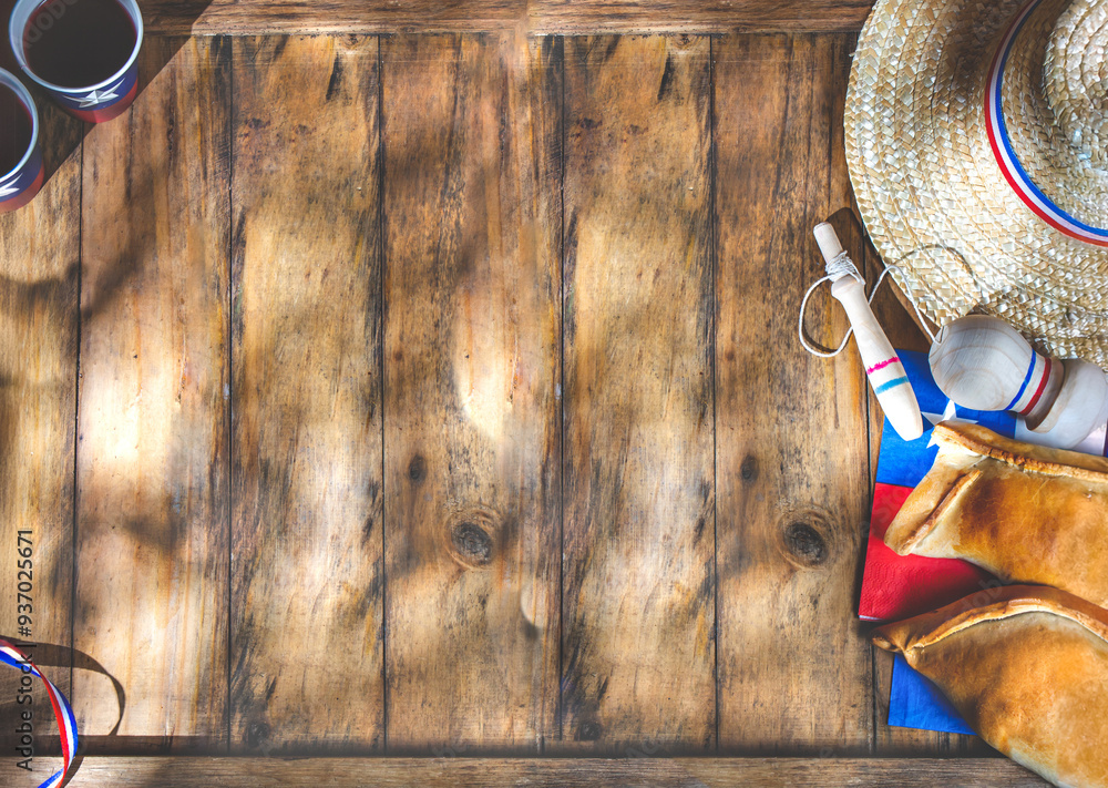 Chilean independence day concept. fiestas patrias. Tipical baked ...