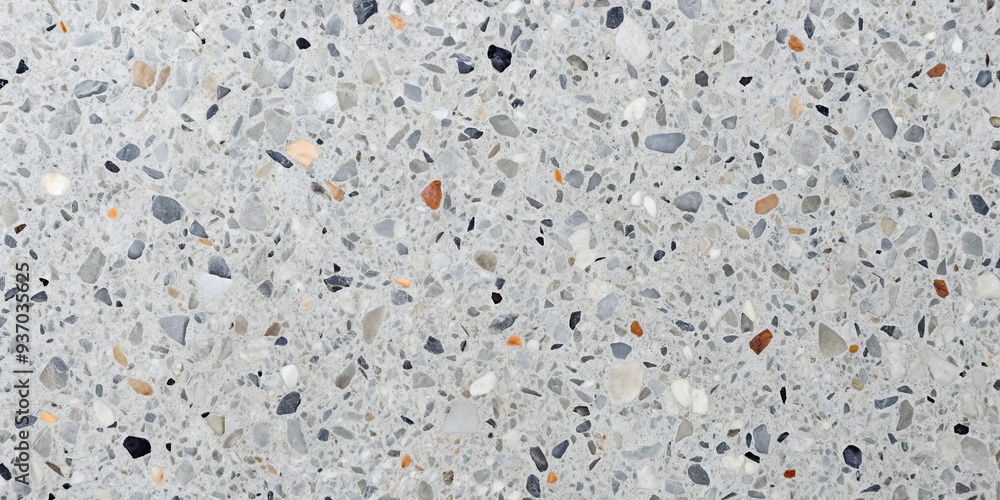 Gray terrazzo texture with marble and granite stone accents for modern ...