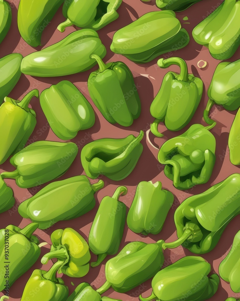 Textures and tile backgrounds of A close up of green peppers with a ...