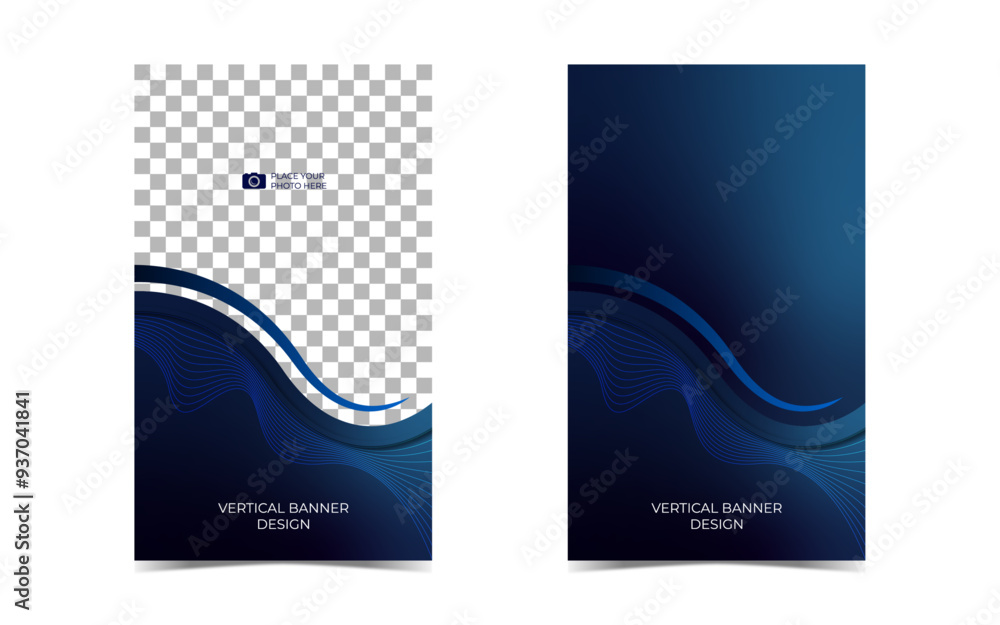 VERTICAL BANNER 25 EDITABLE ABSTRACT BANNER DESIGN WITH PHOTO INSERT ...