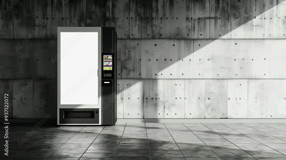 Blank Black and White Vending Machine Mockup Displaying Snacks and ...