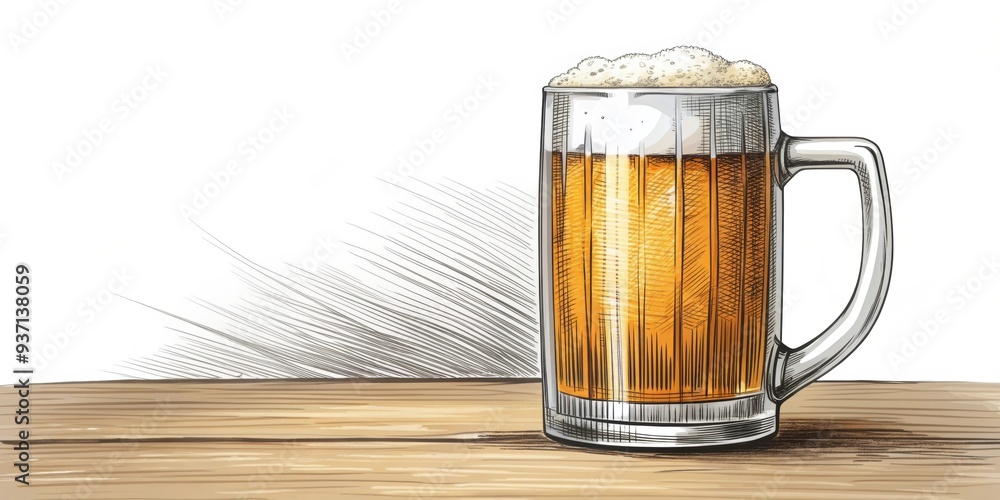 Beer sketch template for designing labels and promotional materials ...