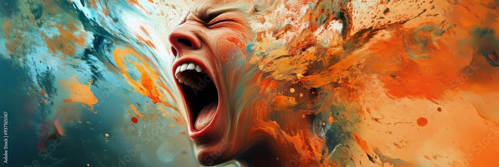 Abstract Expression of Pain and Emotion - The image depicts a powerful ...
