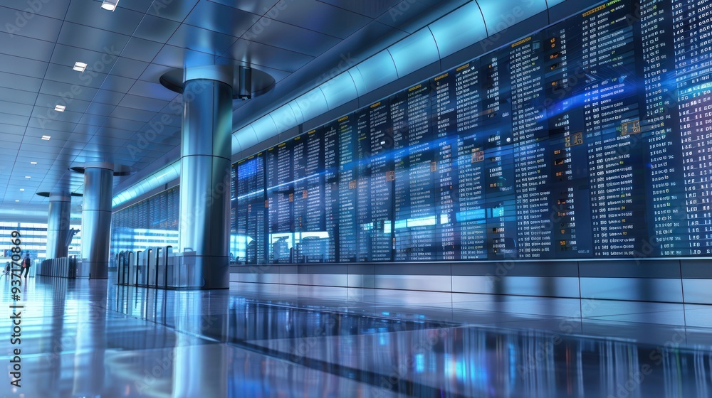 digital flight information displays and departure boards in a modern ...