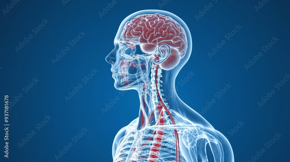 Human Brain Anatomy: Side View, X-Ray Style - A detailed anatomical ...