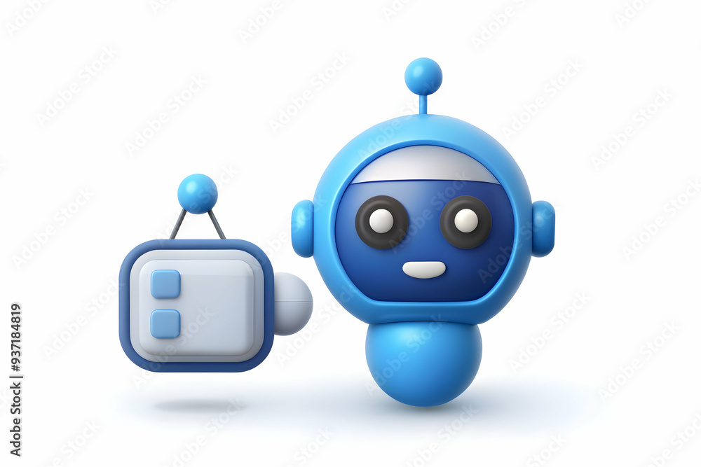 3D Icon as AI chatbot and e commerce concept as An AI chatbot icon ...