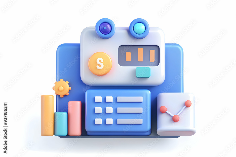 3D Icon as AI finance assistant and expense tracker concept as An AI ... 3D Icon as AI finance assistant and expense tracker concept as An AI ...