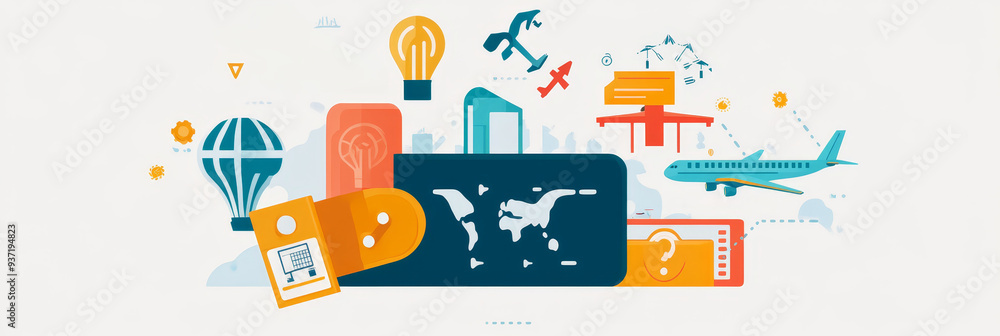 Travel the World with Ideas and Inspiration - A vibrant illustration ...