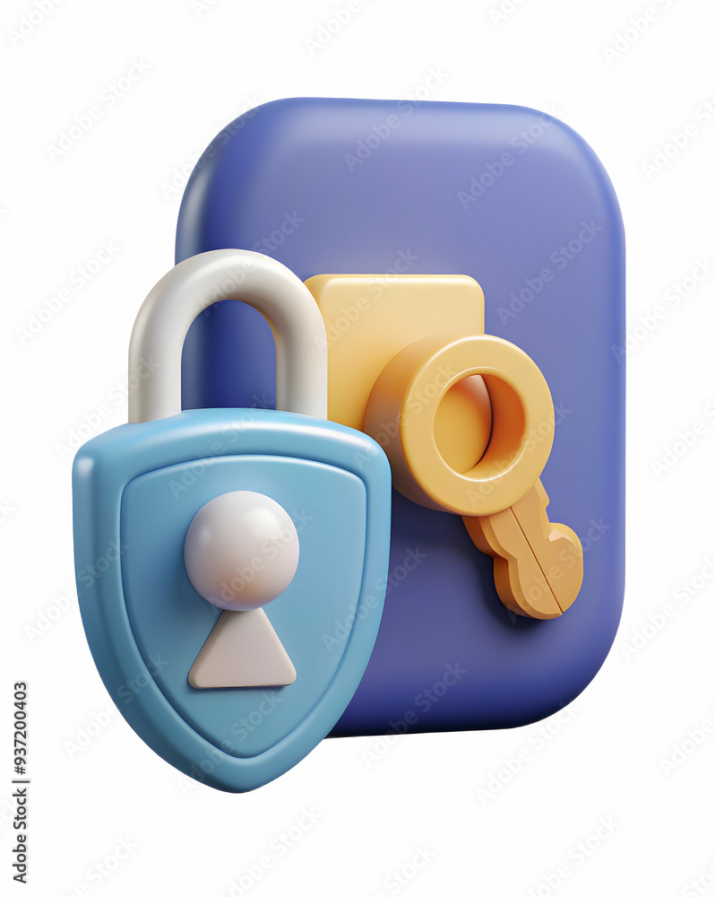 3D Icon as Fake profile and security key concept as A fake profile icon ...