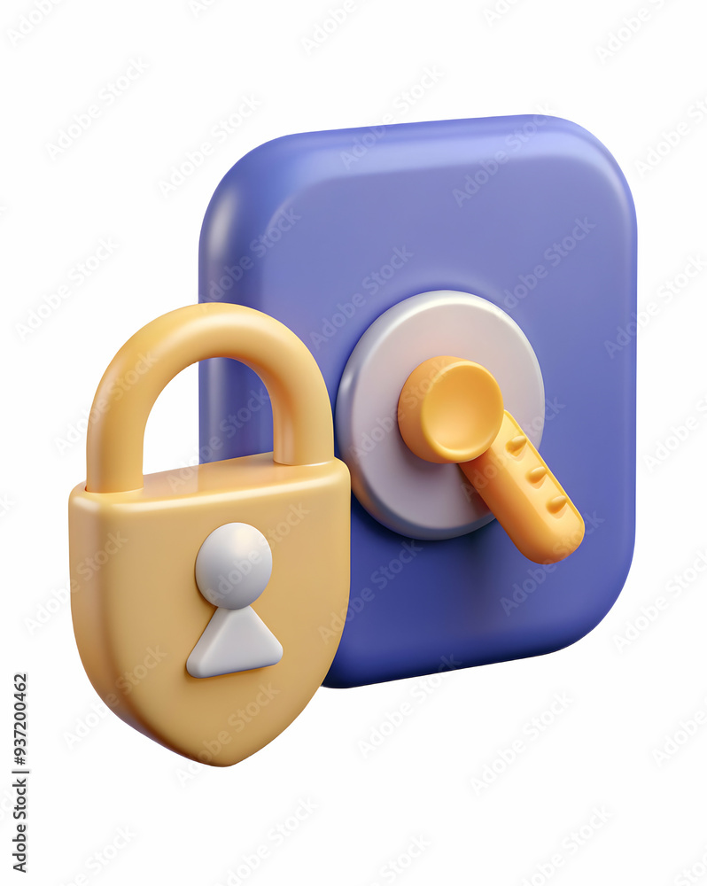 3D Icon as Fake profile and security key concept as A fake profile icon ...