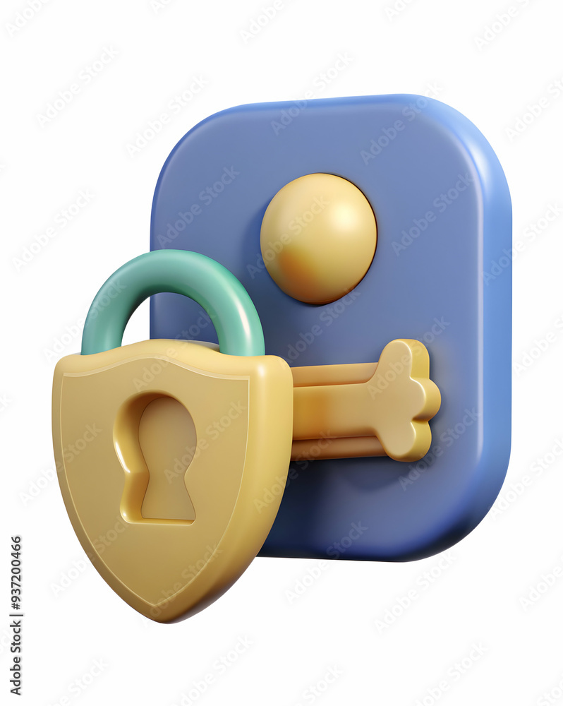 3D Icon as Fake profile and security key concept as A fake profile icon ...