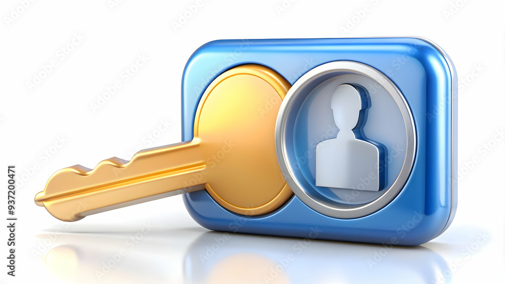 3D Icon as Fake profile and security key concept as A fake profile icon ...