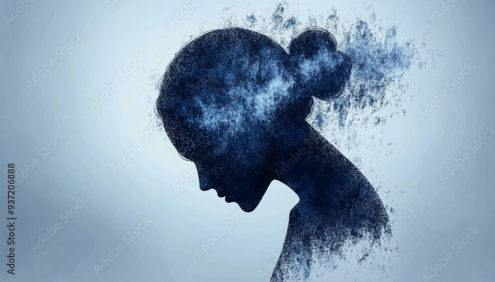 Abstract Conceptual Illustration: The Weight of Depression and Anxiety ...